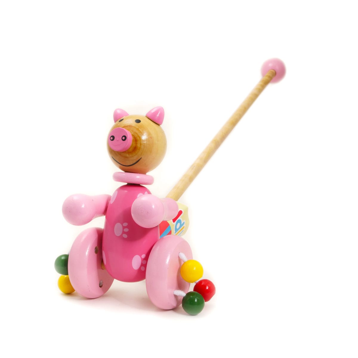 Wooden Push Along Piggy - House of Marbles US