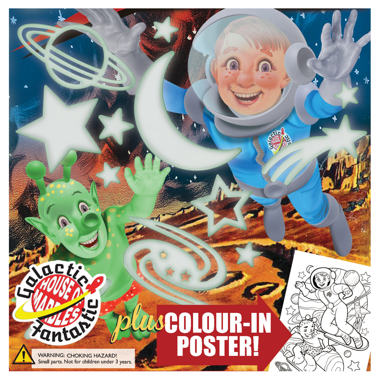 Glow Galaxy Stick-On Glow-in-the-Dark Space Stars - House of Marbles US