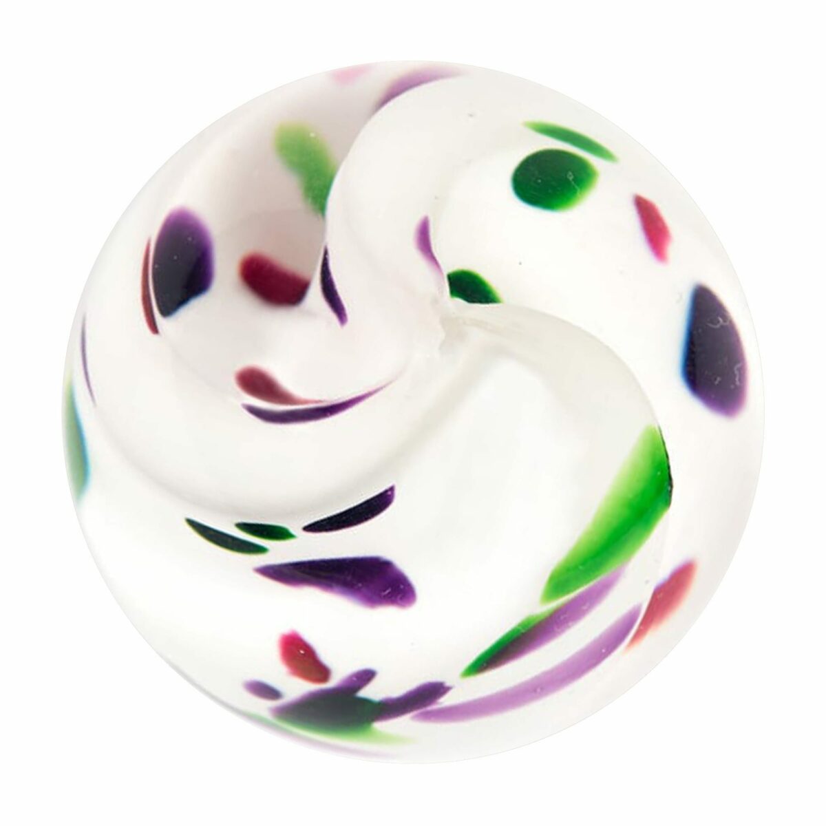 White Polka Dot Twist Marble (50mms) - House of Marbles US
