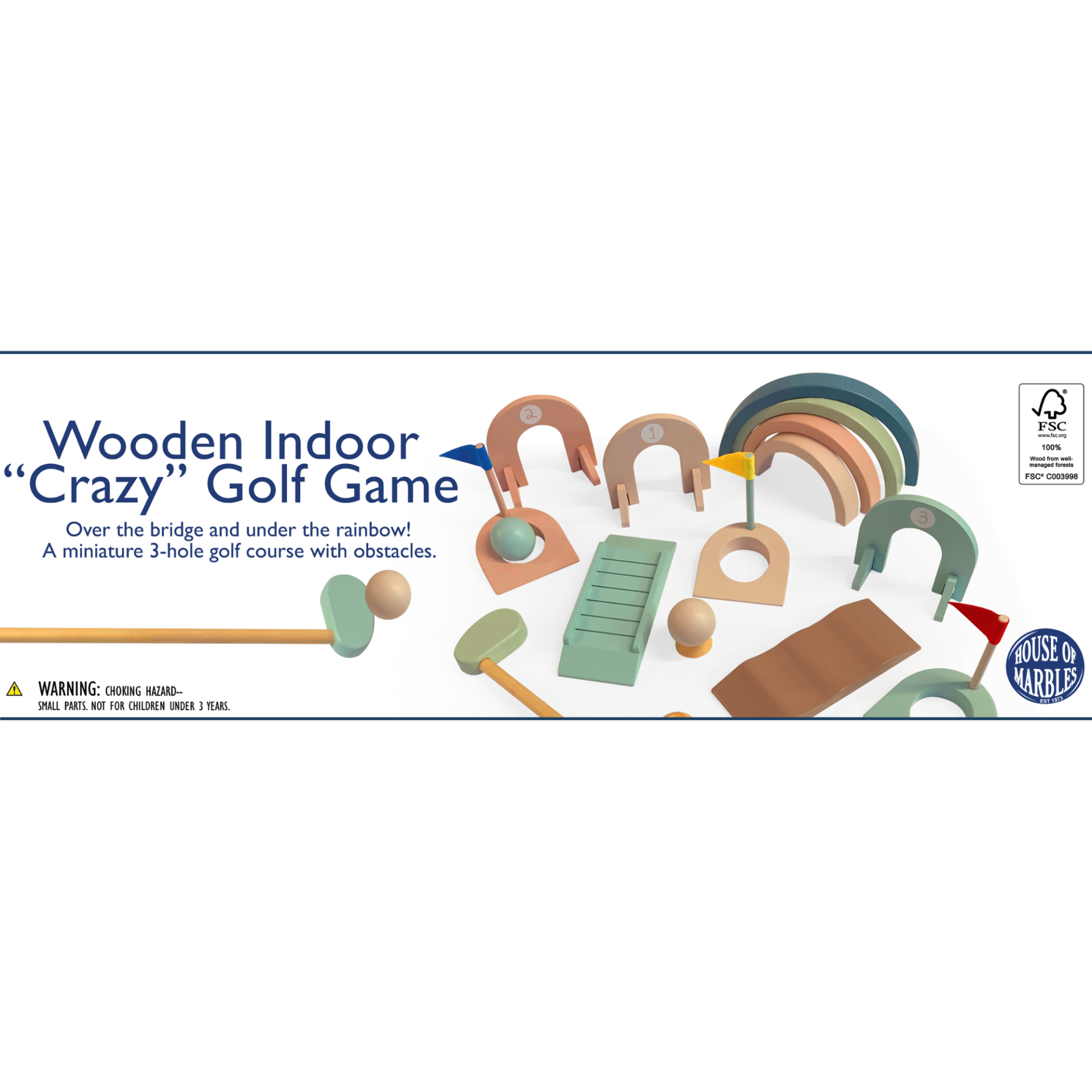 Wooden Indoor Miniature Golf Set - House of Marbles US