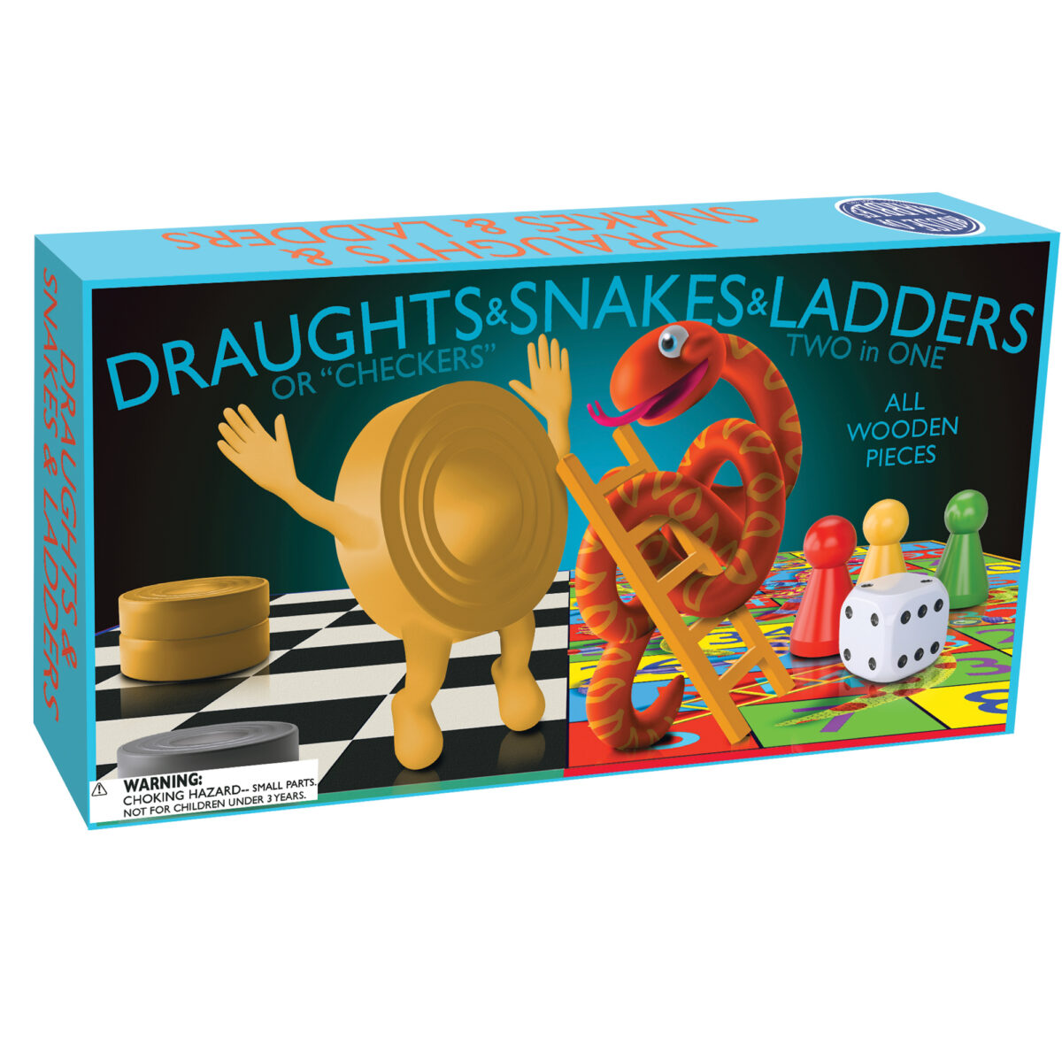 Draughts, Snakes & Ladders Board Game - House of Marbles US