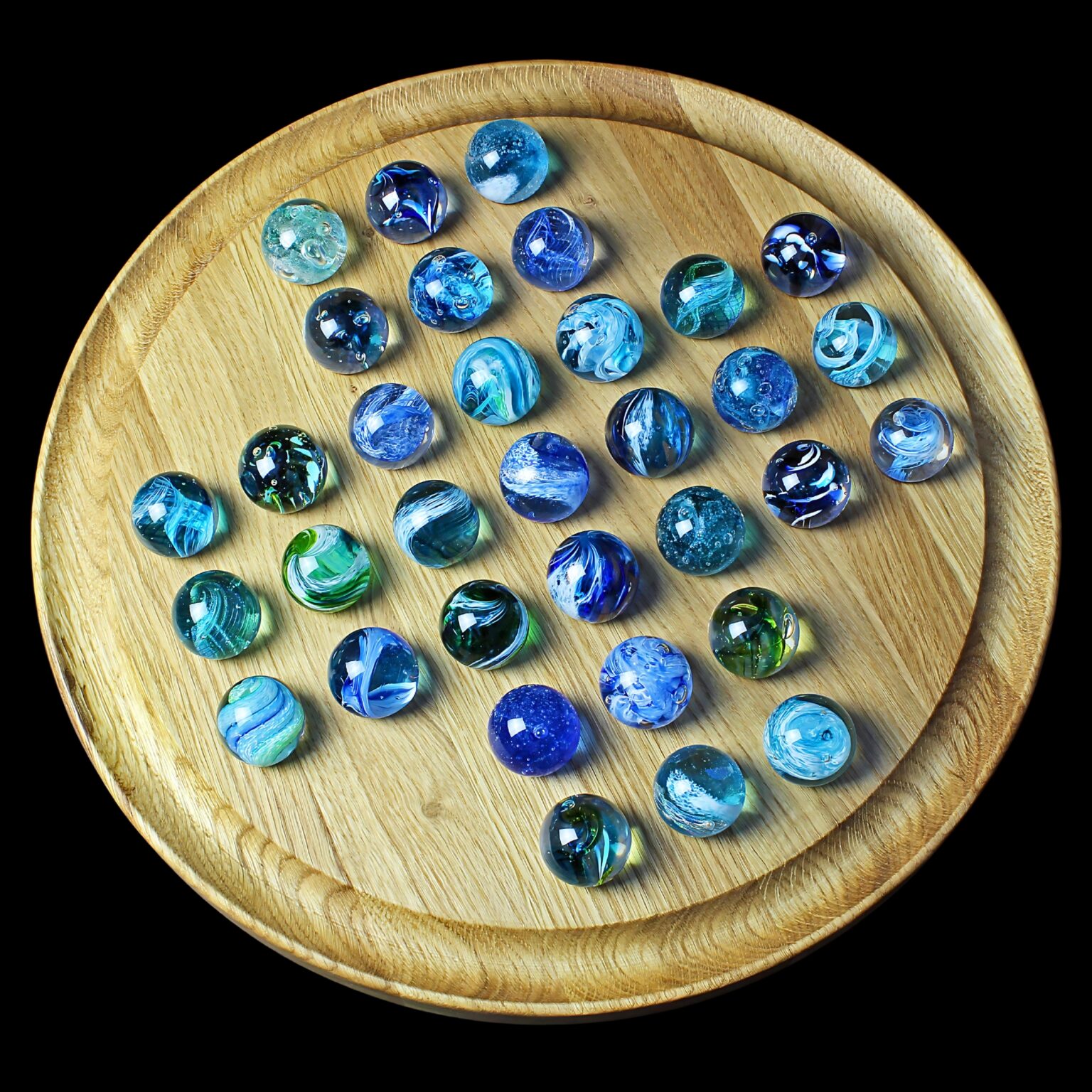 Luxury Marble Solitaire Board Game - Seascape - House of Marbles US